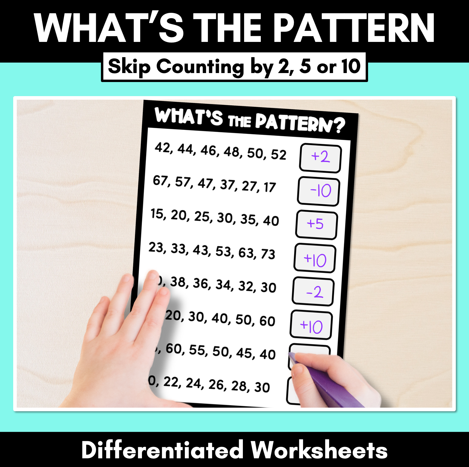What's the Pattern - Differentiated Worksheets for Skip Counting by 2 ...