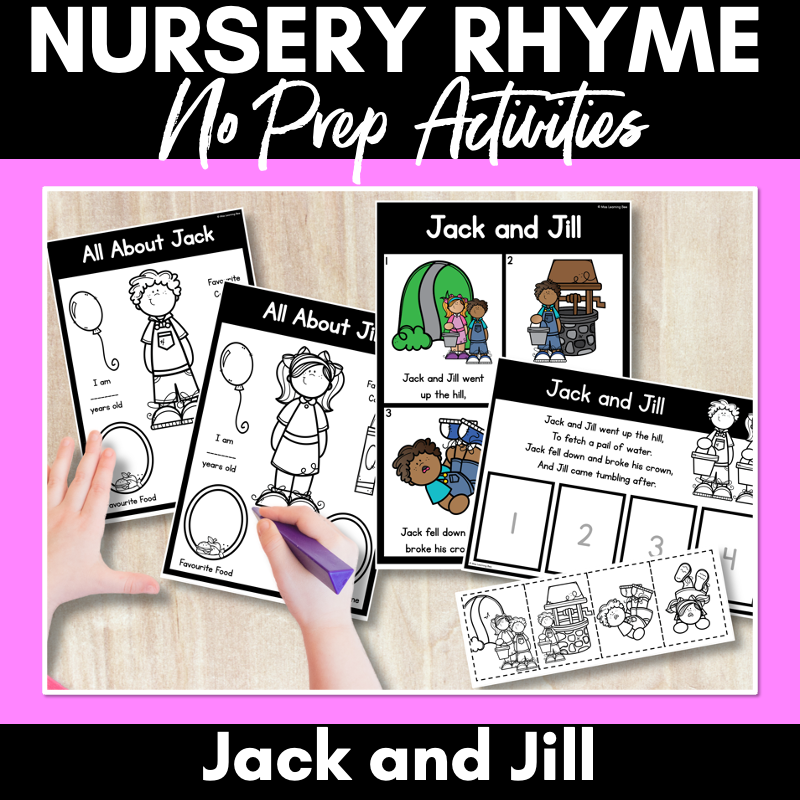 Jack and Jill Nursery Rhyme Worksheets - Mrs Learning Bee