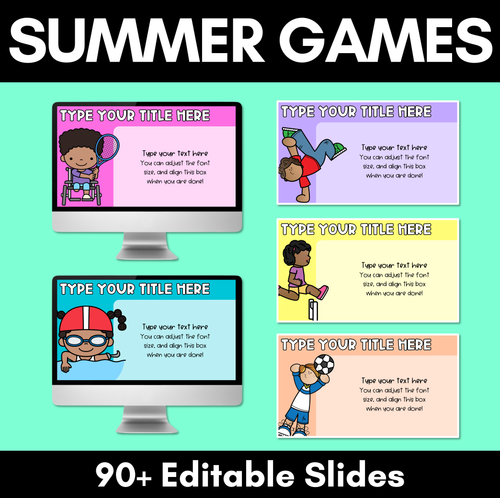 Summer Games - Editable Slides for Summer Games Activities - Mrs ...