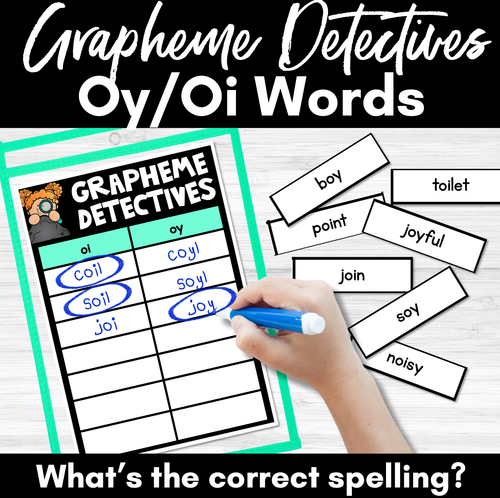 Oy Sound Words Game - Grapheme Detectives - Mrs Learning Bee