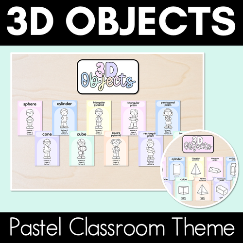 3D Object Posters - Pastel Classroom Decor - Mrs Learning Bee