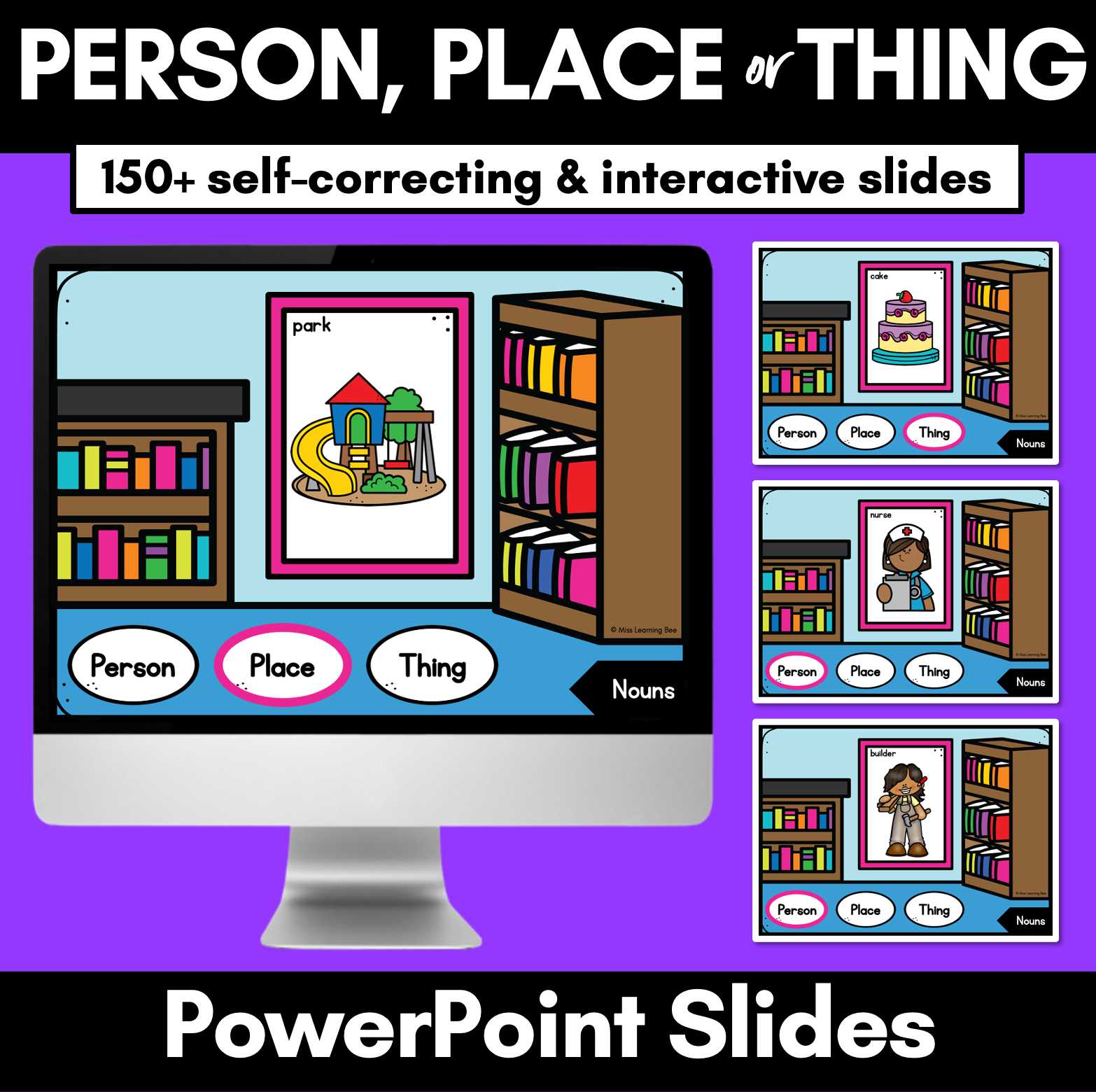 Types of Nouns Interactive PowerPoint Slides - PERSON, PLACE OR THING ...