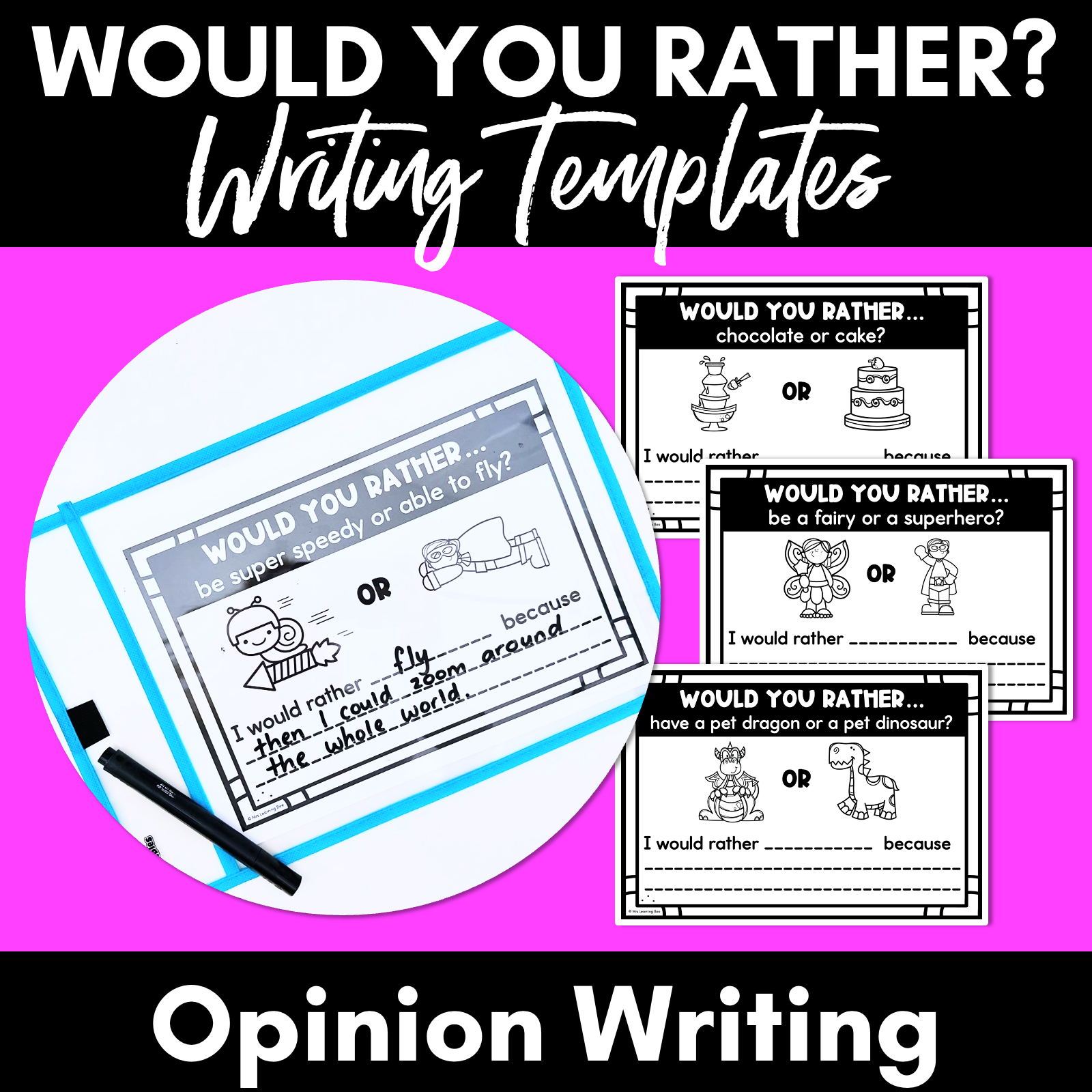 Would You Rather Opinion Writing Templates - Persuasive Writing - Mrs ...