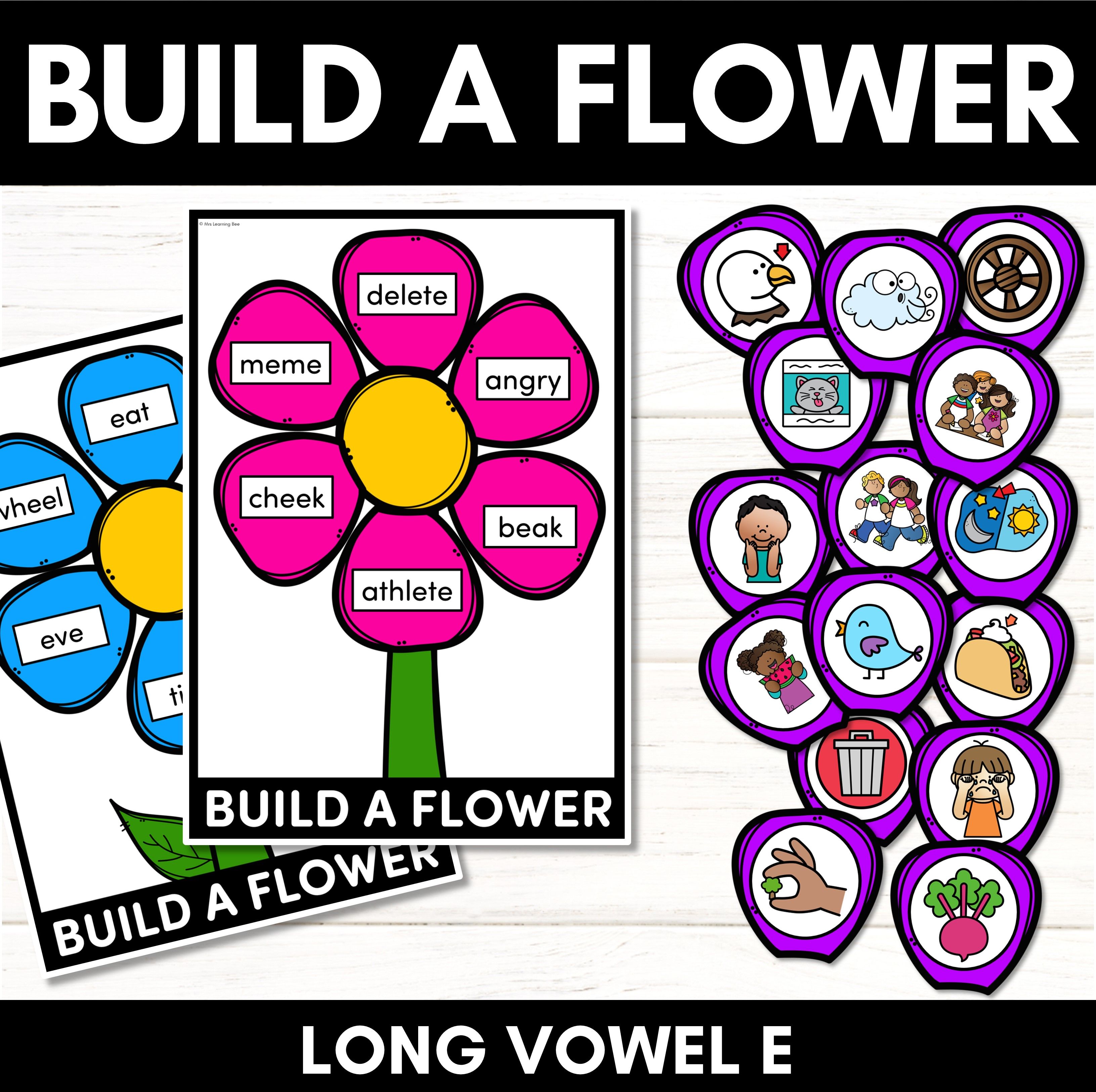 Long Vowel E Words Phonics Game - BUILD A PHONICS FLOWER Literacy ...