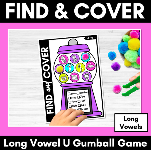 Long Vowel U Words - Find & Cover No Prep Phonics Game for Long Vowel ...