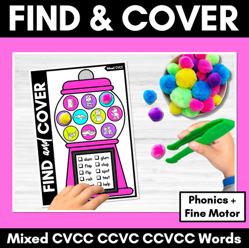 Find & Cover Mixed CVCC CCVC CCVCC Words - No Prep Phonics Games ...