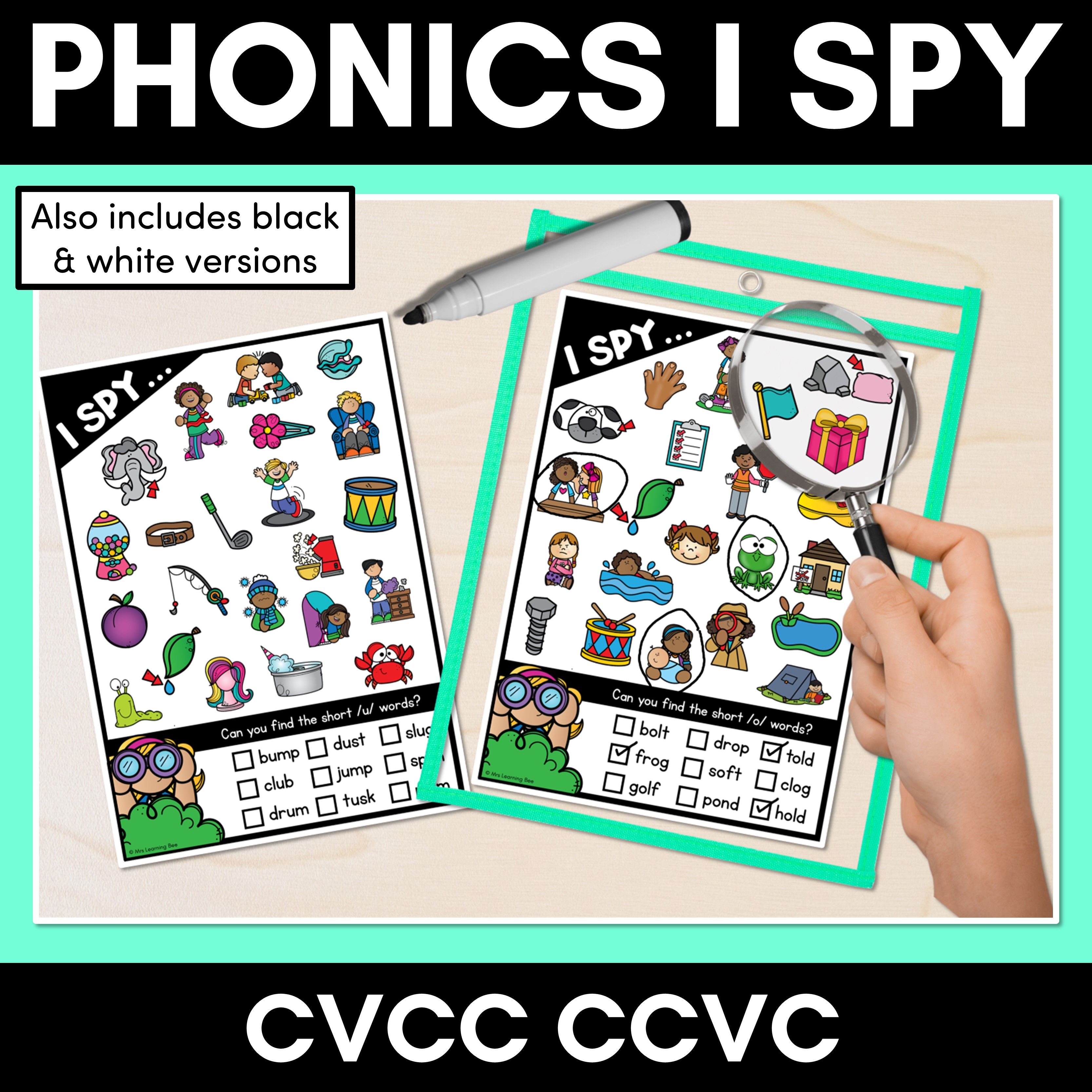I SPY for CVCC CCVC WORDS - Kindergarten Phonics Activities - Mrs ...