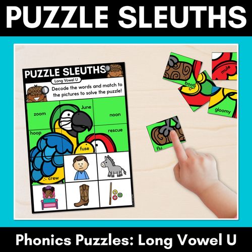 PHONICS PUZZLES - Phonics Games & Worksheets- Long Vowel U Words