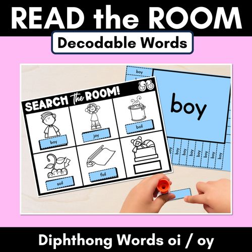 READ THE ROOM - Decodable Words Phonics Activity - Diphthong OI OY ...