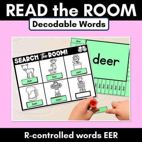 READ THE ROOM - Decodable Words Phonics Activity - R-controlled Vowels ...