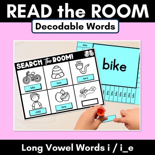 READ THE ROOM - Decodable Words Phonics Activity - Simple Long Vowel I ...