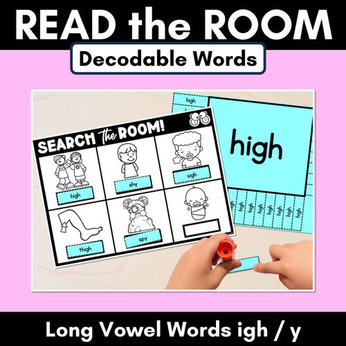 READ THE ROOM - Decodable Words Phonics Activity - Simple Long Vowel I ...