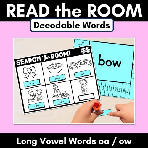 READ THE ROOM - Decodable Words Phonics Activity - Simple Long Vowel O ...
