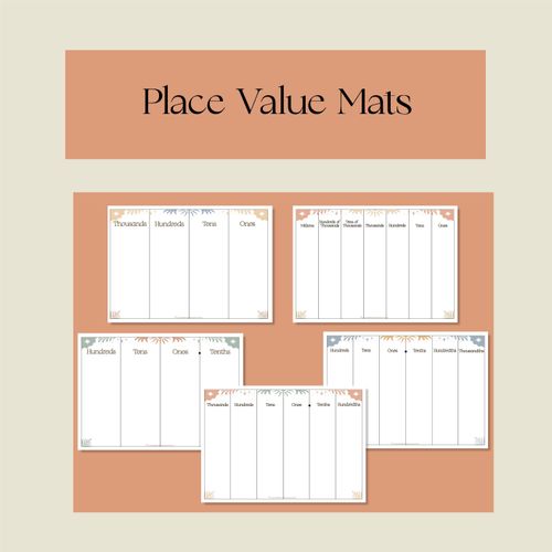 Place Value Mats - Mrs Learning Bee