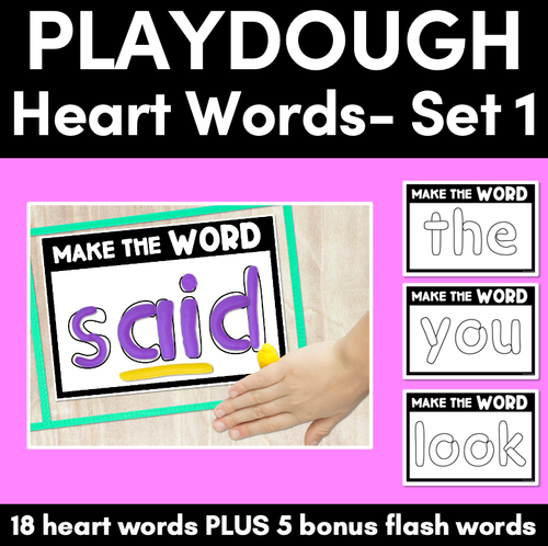 Playdough Heart Word Practice - Set 1 - Mrs Learning Bee