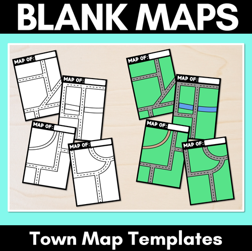 Blank Town Map Templates - Mrs Learning Bee