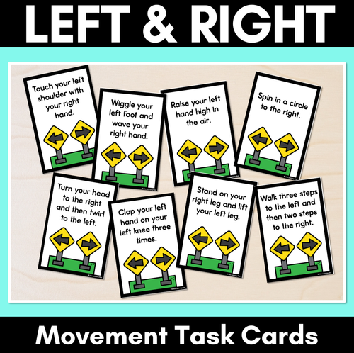 Left & Right Movement Task Cards - Mrs Learning Bee