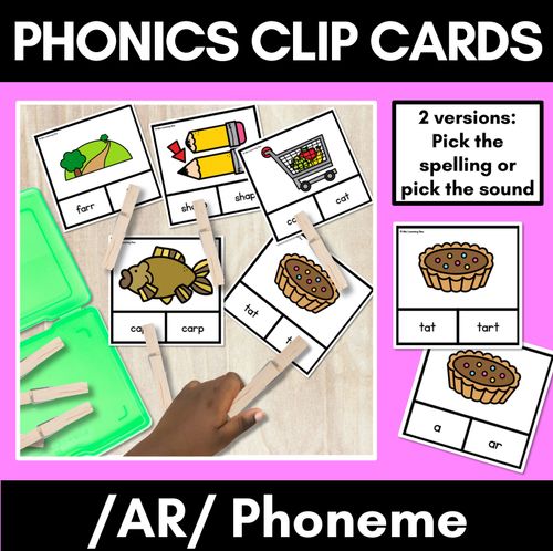 R-Controlled Vowel Sound AR - Clip Cards - Mrs Learning Bee