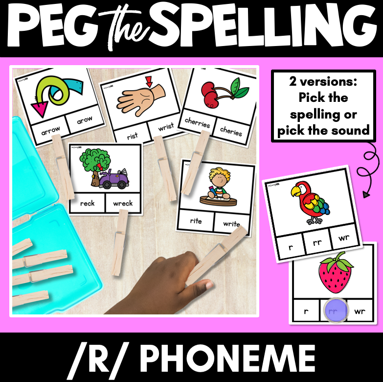 R RR WR CLIP CARDS - Consonant Sounds Phonics Game - Mrs Learning Bee