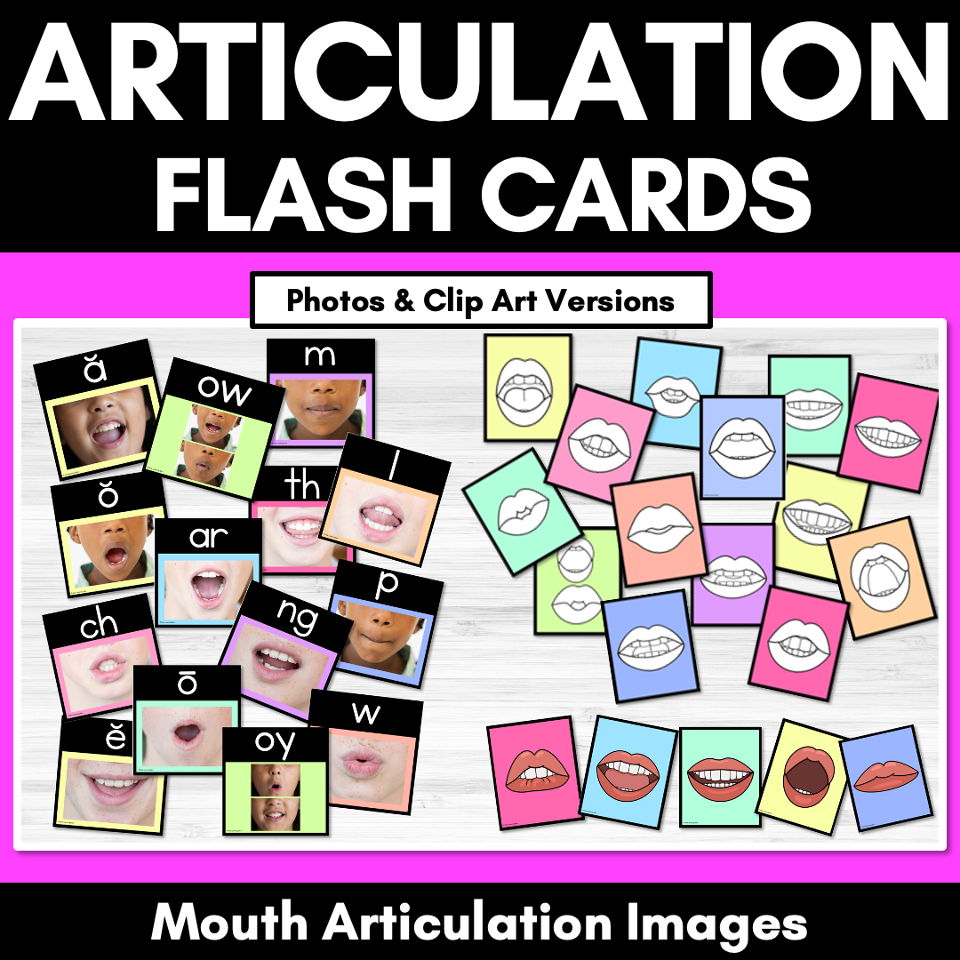 Mouth Articulation Flash Cards RAINBOW - Mrs Learning Bee