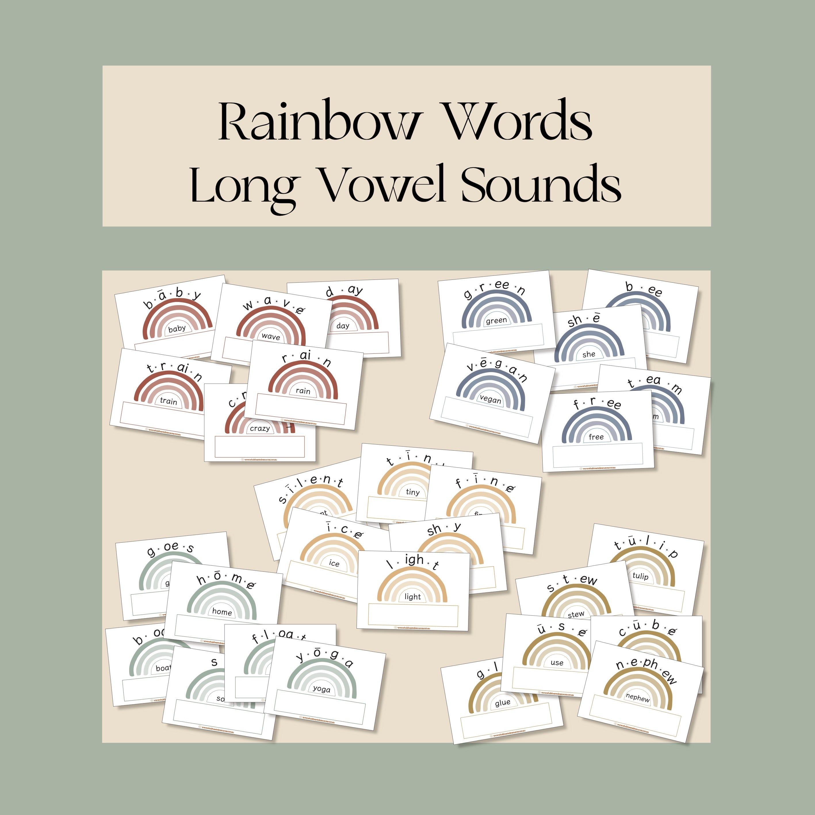 Rainbow Words- Long Vowel Sounds - Mrs Learning Bee