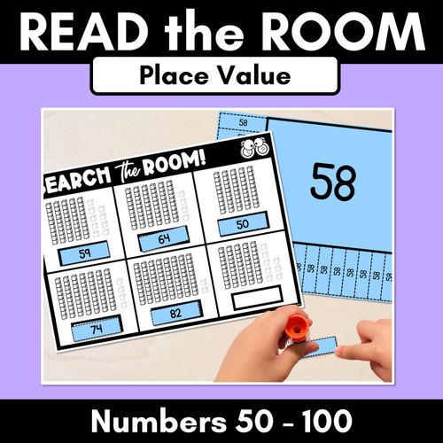 READ THE ROOM - Numbers 50 - 100 Place Value - Mrs Learning Bee