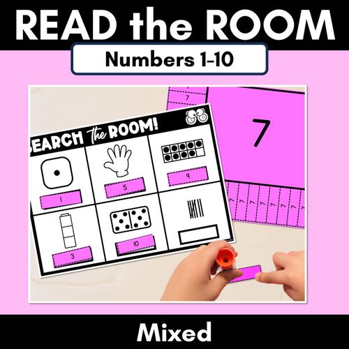 READ THE ROOM - Numbers 1-10 Mixed Manipulatives - Mrs Learning Bee