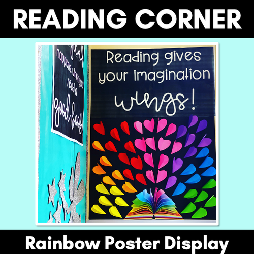 READING CORNER POSTERS - Rainbow Reading Corner Display - Mrs Learning Bee
