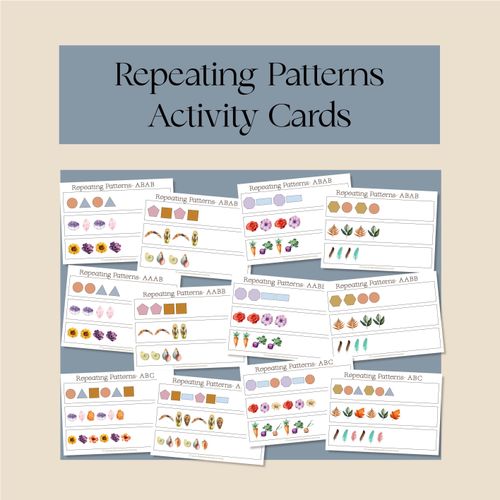 Repeating Patterns Activity Cards - Mrs Learning Bee