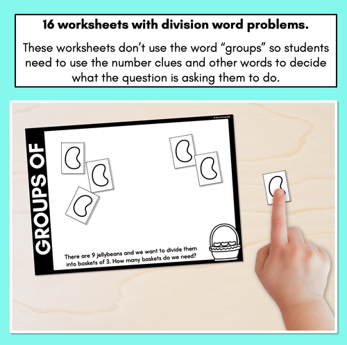 Groups Of - Division Cut & Paste Worksheets - Mrs Learning Bee