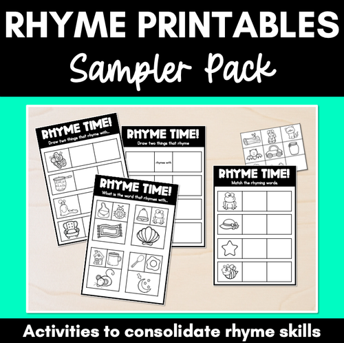 Rhyme Worksheets - Rhyme Activities for Kindergarten Sampler - Mrs ...