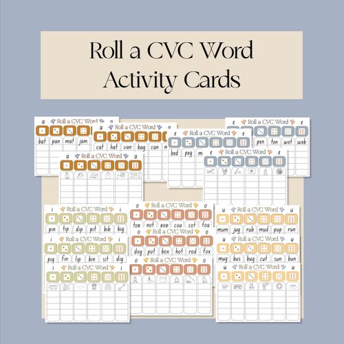 Roll a CVC word Activity Card - Mrs Learning Bee