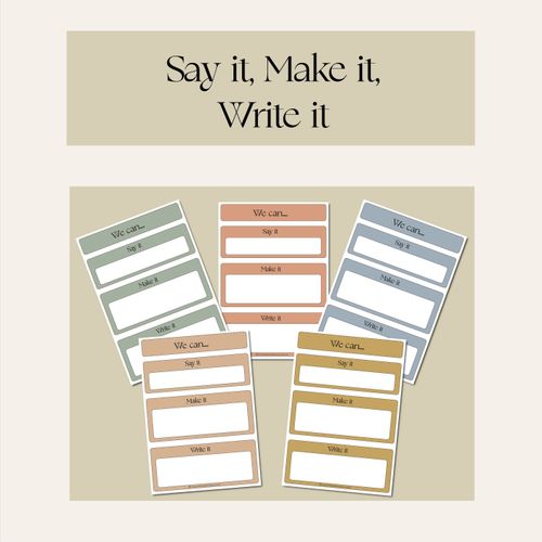 Say It, Make It, Write It Activity Cards - Mrs Learning Bee