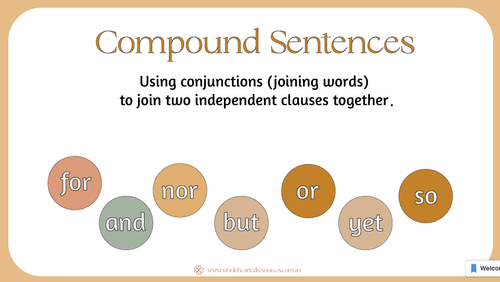 Compound Sentences PowerPoint Lessons - Mrs Learning Bee