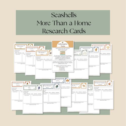 Seashells: More Than Just a Home- Research Cards - Mrs Learning Bee