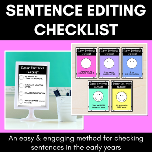 Sentence Writing Editing Checklist Posters - Correcting Sentences for ...