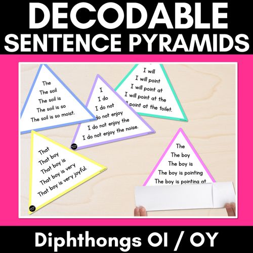 DIPHTHONG OI OY WORDS - Decodable Sentences Pyramids - Phonics Fluency ...