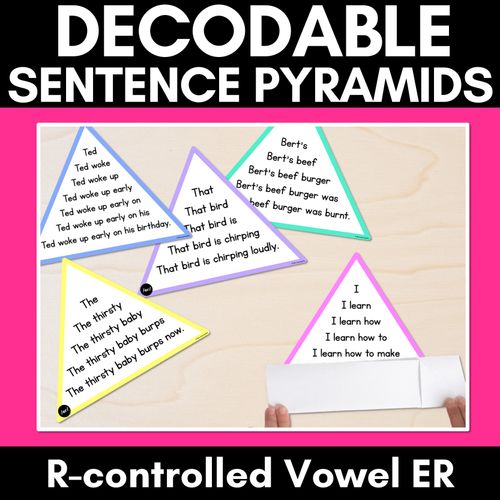 R-CONTROLLED VOWELS ER WORDS - Decodable Sentences Pyramids - Phonics ...
