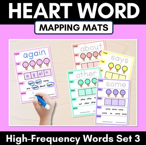 HEART WORD MAPPING MATS - High-Frequency Words Set 3 - Mrs Learning Bee