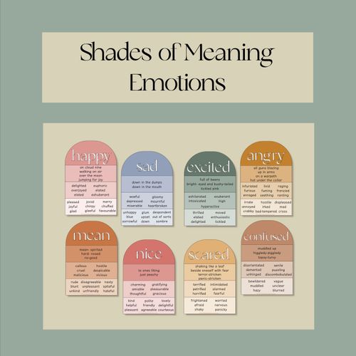 Shades of Meaning- Emotions - Mrs Learning Bee