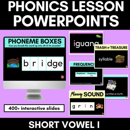 Short Vowel Sound I PowerPoint - I, Y - Mrs Learning Bee