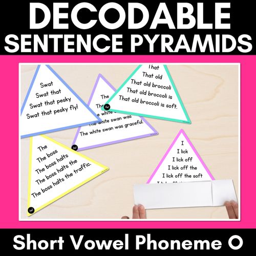 SHORT VOWEL PHONEME O WORDS - Decodable Sentence Pyramids - Phonics Fluency