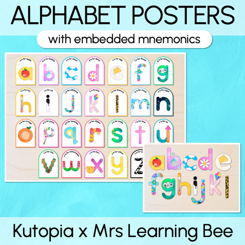 Alphabet Posters with Embedded Mnemonics - Uppercase & Lowercase ...