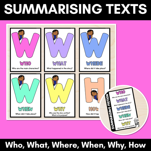 Summarising Texts Posters - Who What Where When Why (and How) - The 5 ...