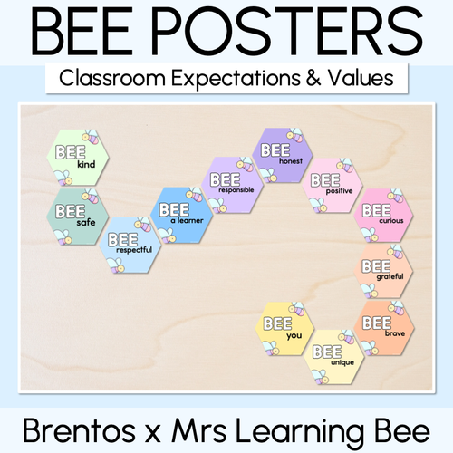 Bee Posters- The Brentos Collection - Classroom Values & Expectations