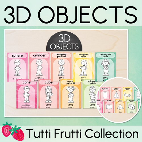 3D Object Posters - The Tutti Frutti Collection - Colourful Classroom Decor