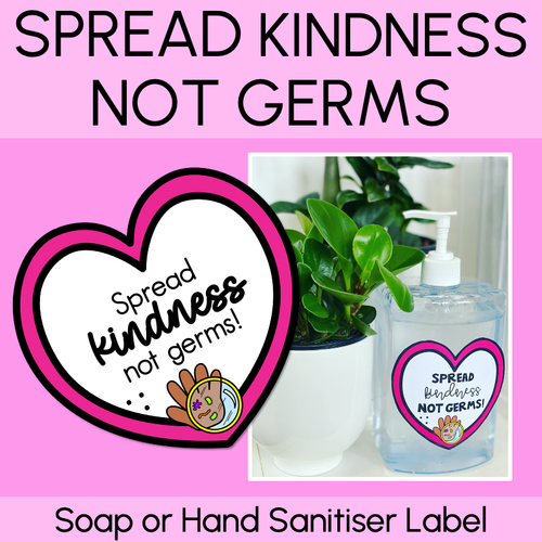 Spread Kindness Not Germs LABELS - Mrs Learning Bee