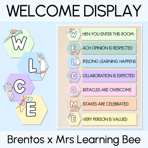WELCOME Acrostic Door Display - The Brentos Collection