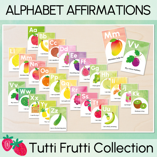 Alphabet Affirmation Posters - The Tutti Frutti Collection - Colourful ...