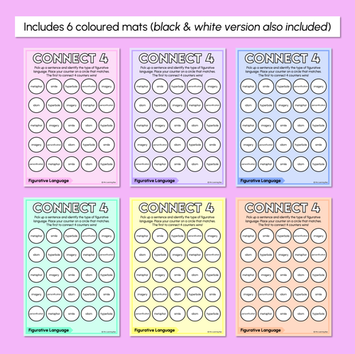 Figurative Language Connect 4 Game - Mrs Learning Bee